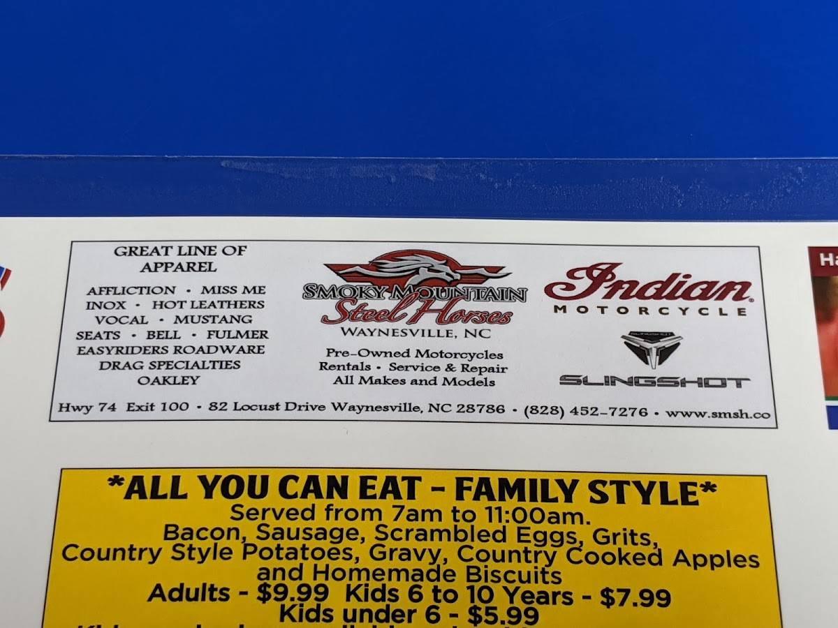 Menu at Country Vittles Family Style Restaurant, Maggie Valley