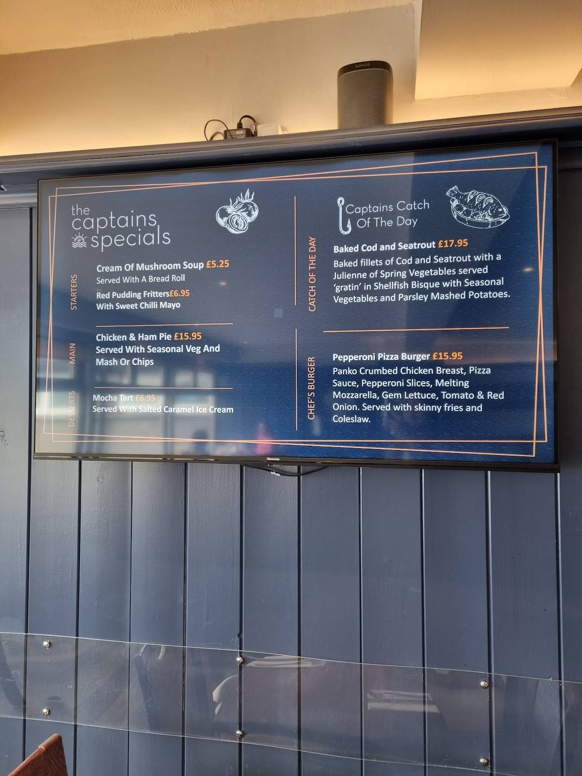 Menu at Cove Bay Restaurant, Aberdeen