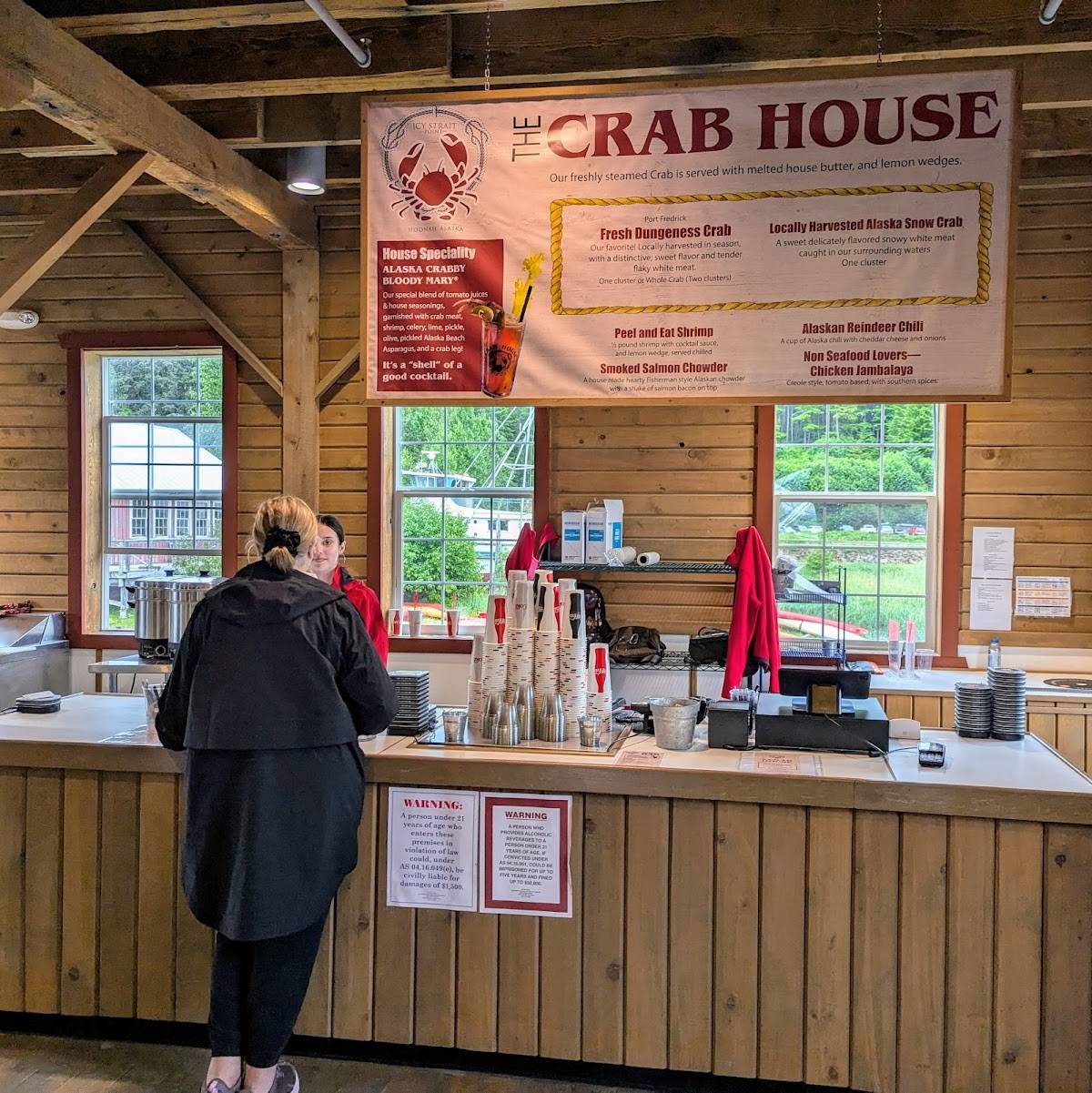 Menu at Crab House restaurant, Hoonah, 108 Cannery Rd