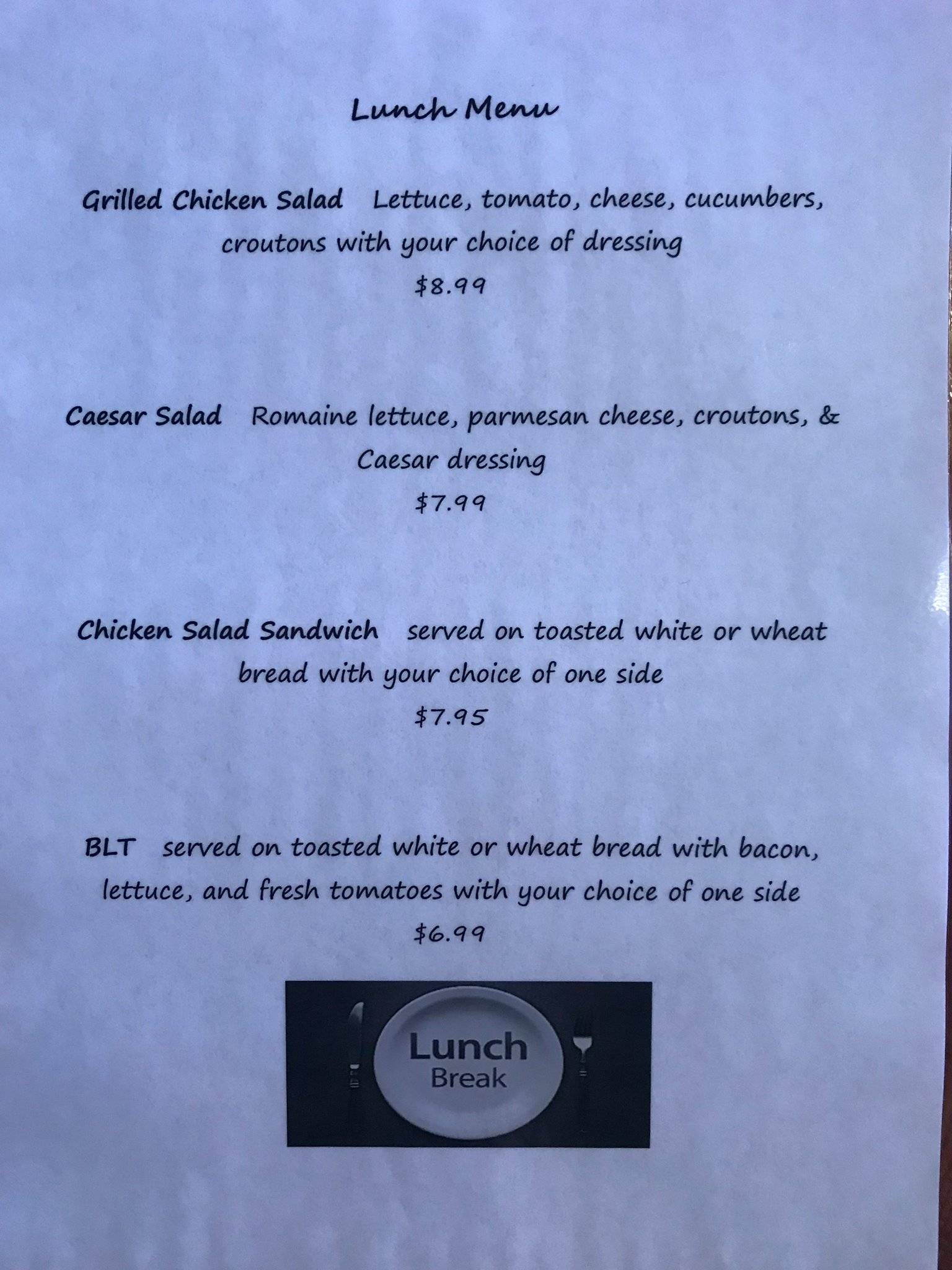 Menu at Crossroads Seafood restaurant, Hernando