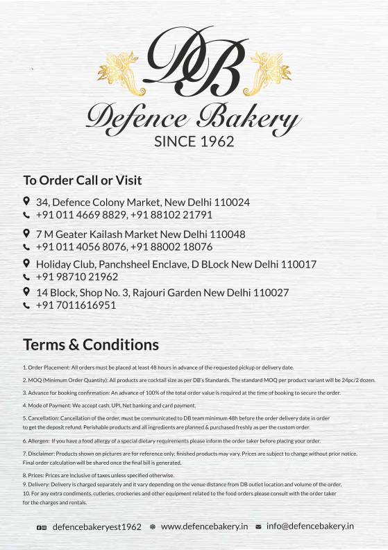 Menu at Defence Bakery Since 1962 BISTRO Gurugram, Gurugram