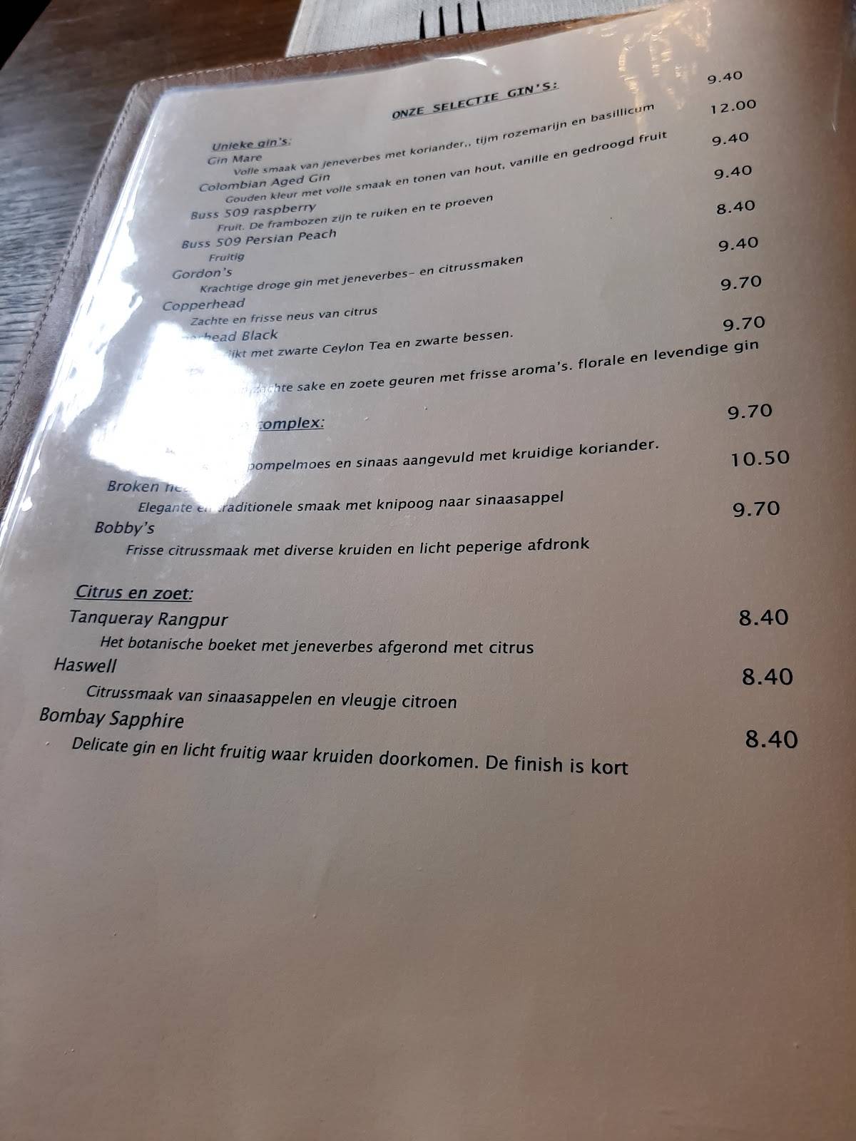 Speisekarte von Restaurant Den Otter, Hamme