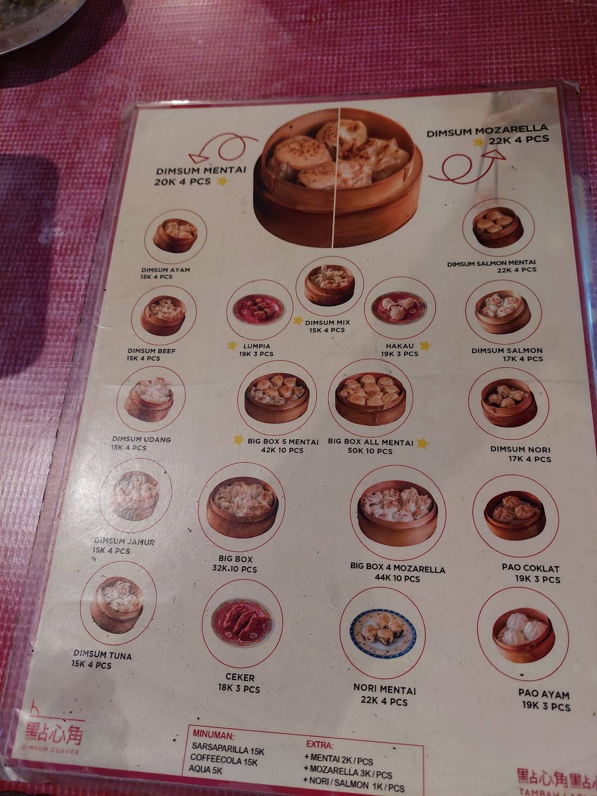 Carta del restaurante Dimsum Corner Galaxy, Bekasi