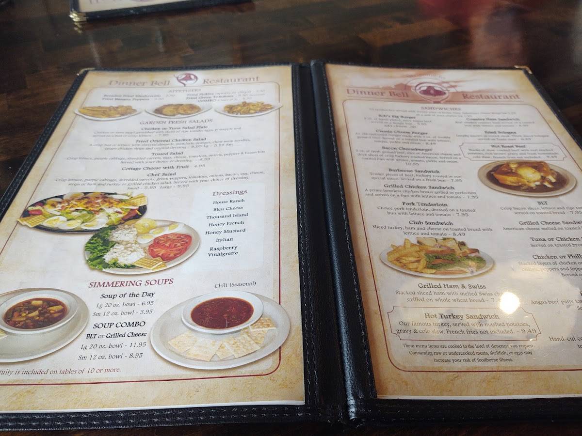 Menu at Dinner Bell Restaurant, Berea