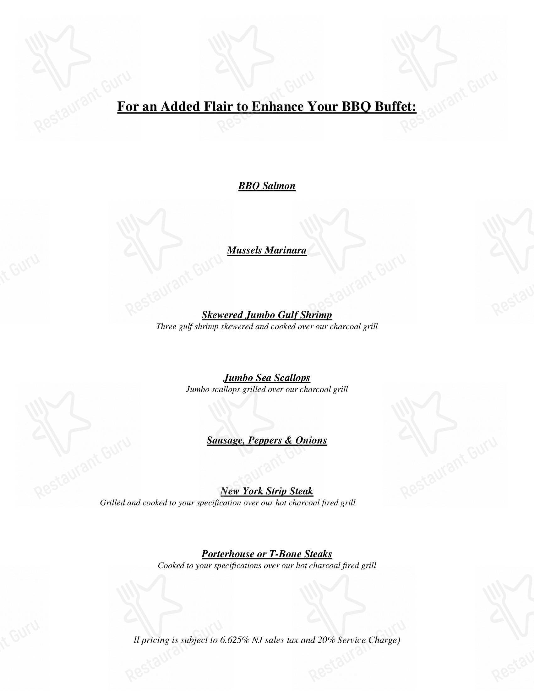Menu at Divots Restaurant & Lounge, Washington Township