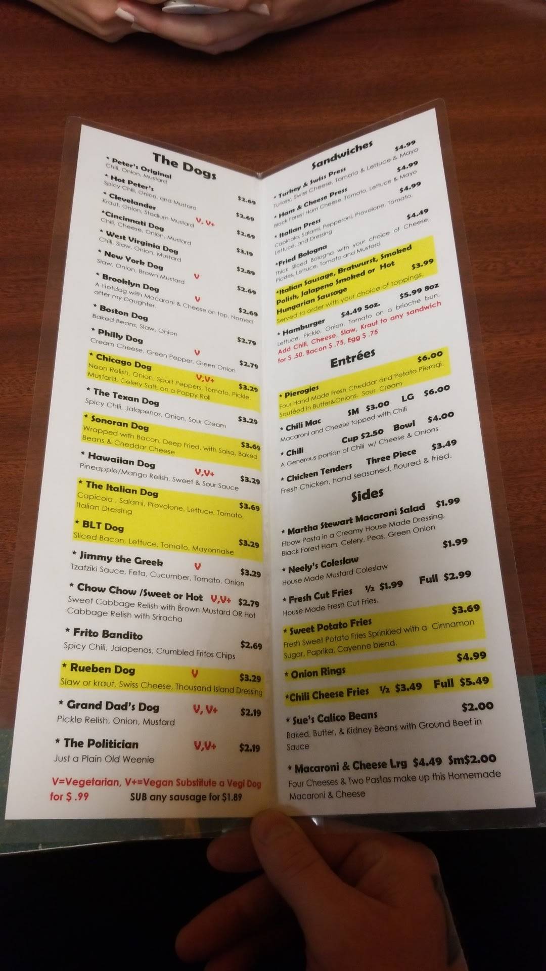 Menu at Dog Daze Gourmet Hot Dogs restaurant, Canton