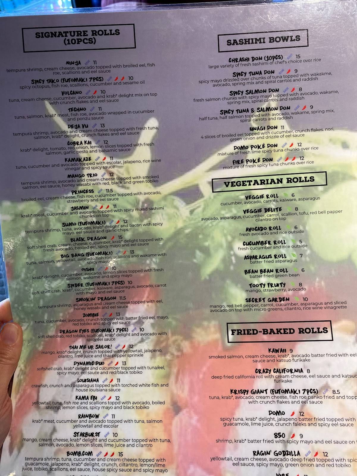 Menu at Domo Café restaurant, Fort Walton Beach, Hurlburt Rd