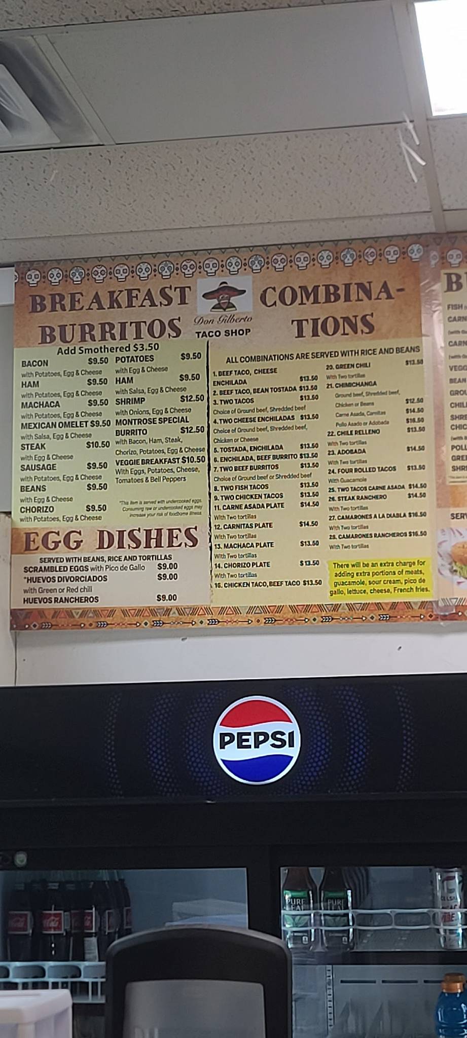 Menu at Don Gilberto Mexican Food restaurant, Montrose, S Townsend Ave ...