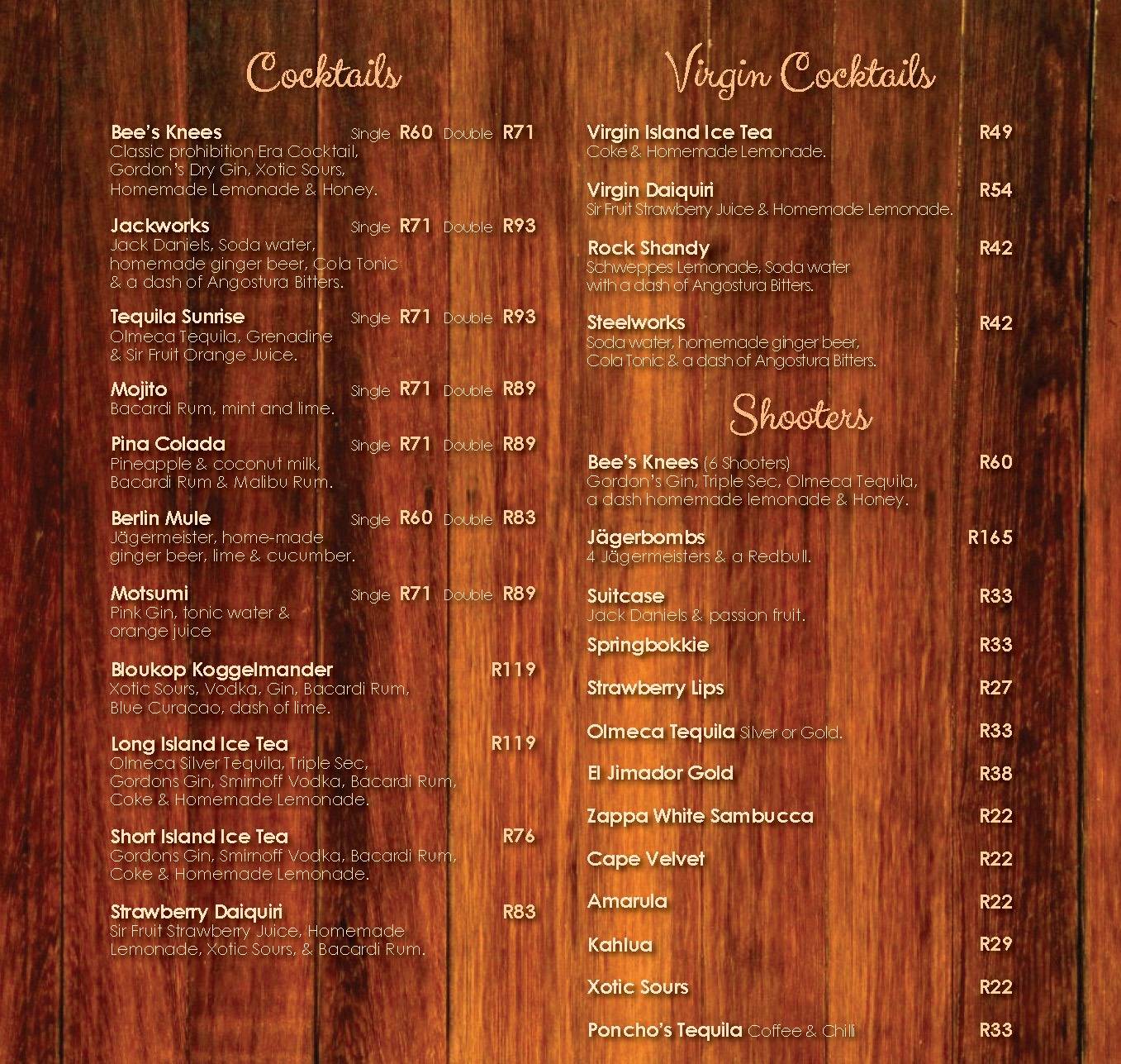 Menu at Eagles Fare Restaurant & Wedding Venue, Roodepoort, Walter ...