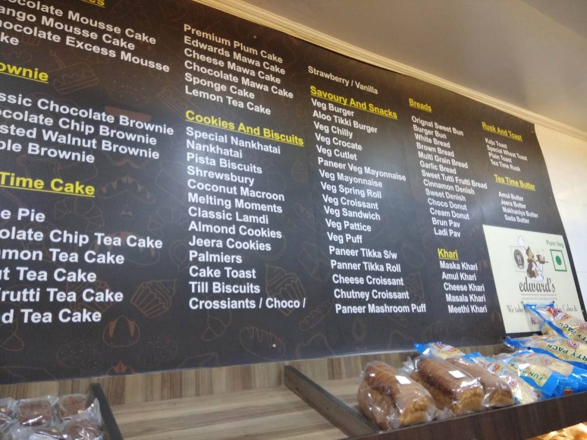 Menu at Edward's The Bakery, Mumbai, 62/64