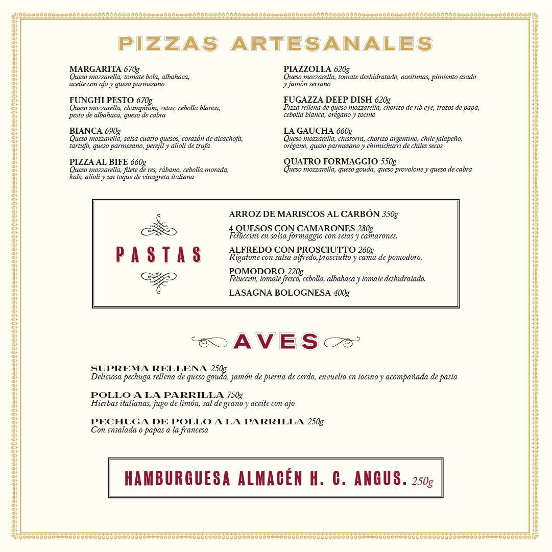 Carta del restaurante El Almacén del Bife, Zapopan, Blvrd Puerta del ...
