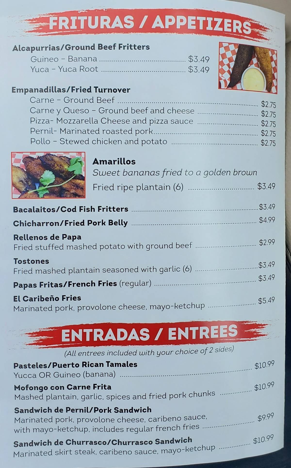 Menu at El Caribeño Puerto Rican Restaurant, Cypress, Fry Rd #100