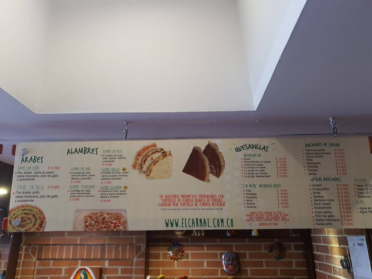 Carta del restaurante El Carnal - Javeriana, Bogotá, Javeriana