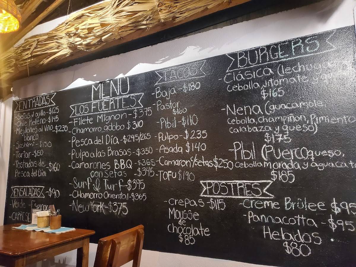 Carta de Restaurant El Nene, Puerto Escondido