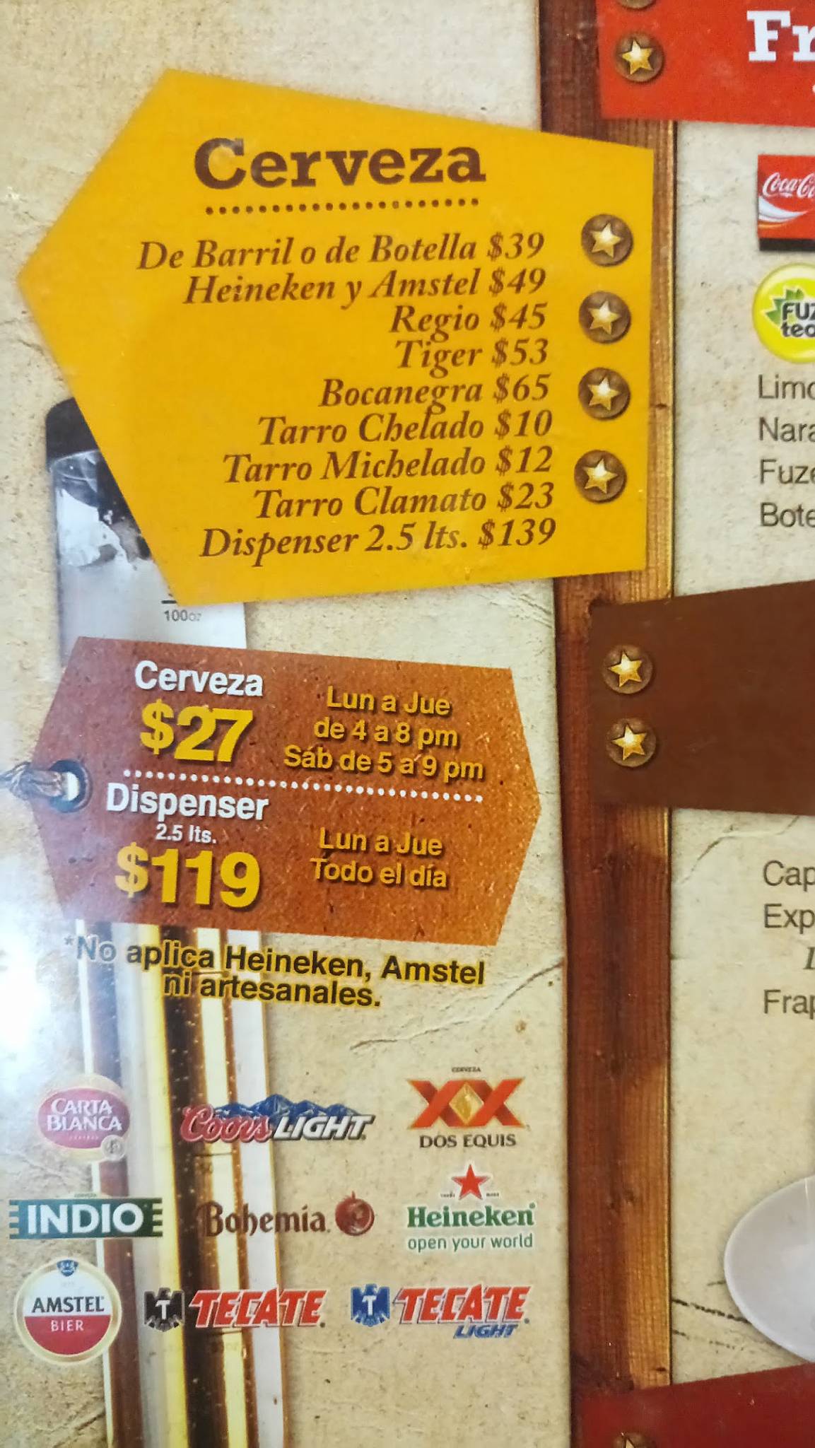 Carta del restaurante El Papalote Taco & Grill Cumbres, Monterrey ...
