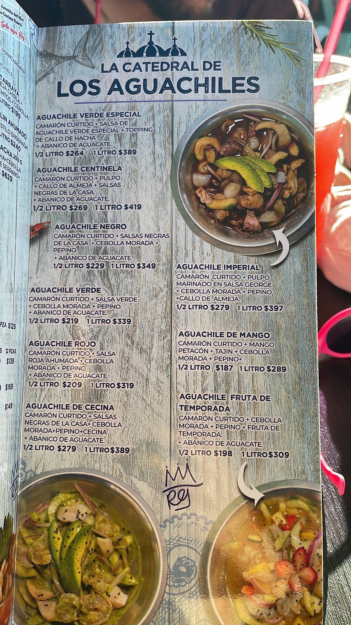 Carta de Restaurante Rey del Aguachile Cd Guzmán, Ciudad Guzmán
