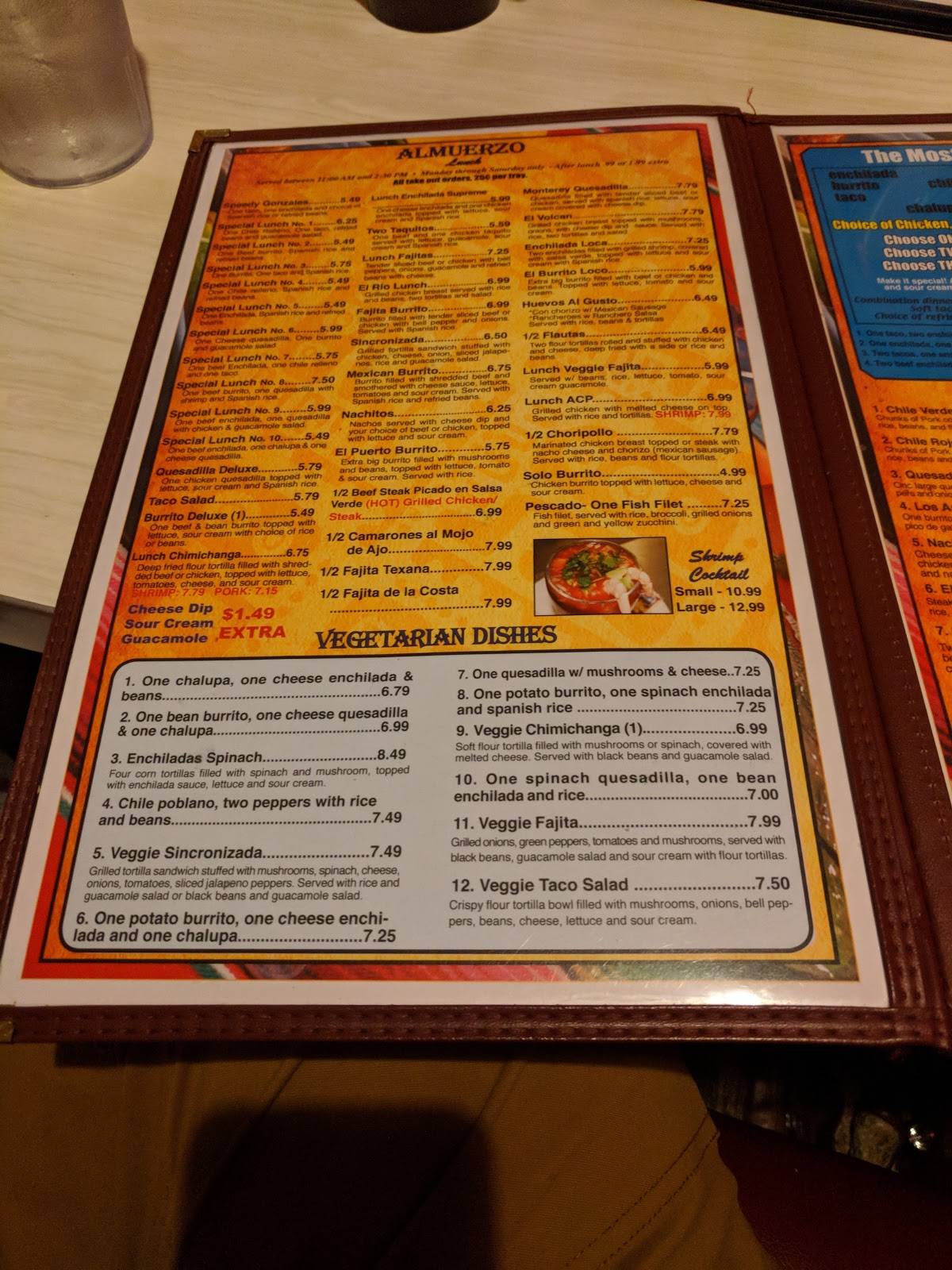 Menu at El Rio Mexican Restaurant, Creedmoor, E Lyon Station Rd B