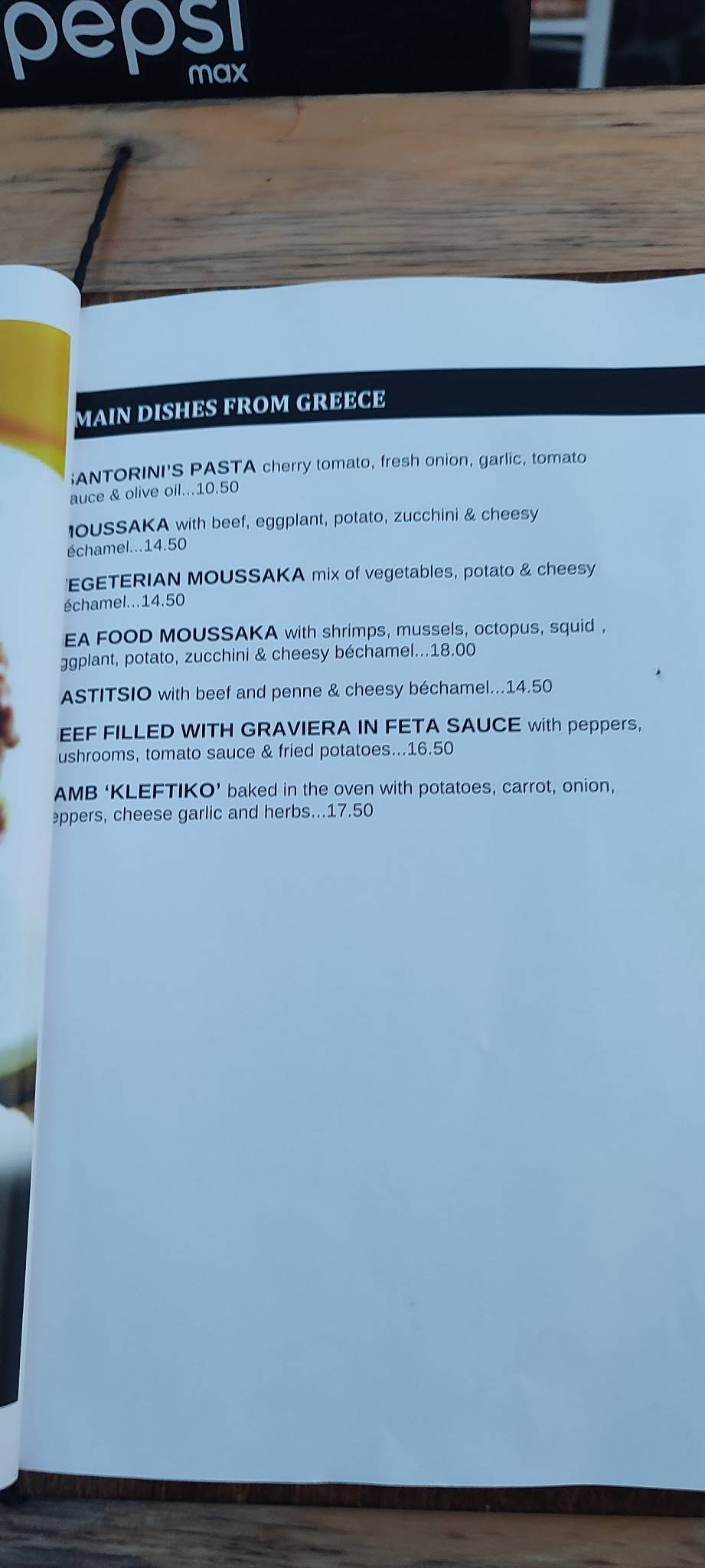 Menu at Elias Grill - Souvlaki & Gyros, Kamari