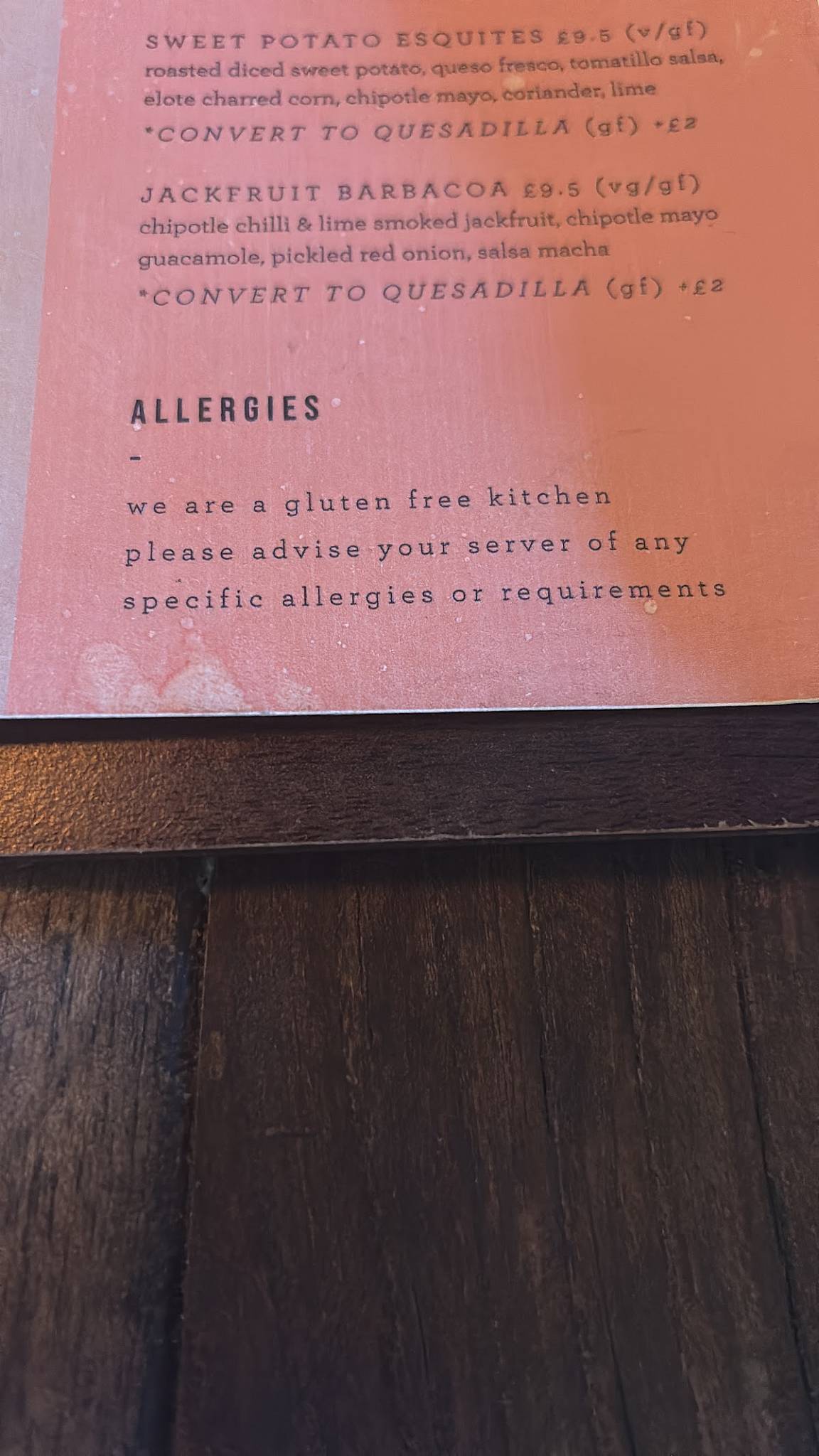 Menu at Elote Tacos restaurant, Gloucester