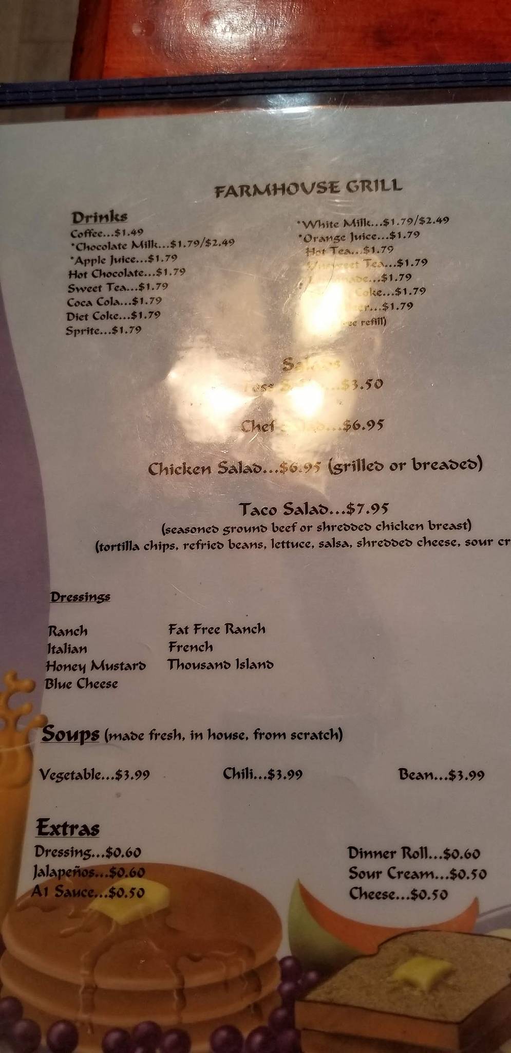 Menu at Farm House Grill restaurant, Owenton, 409 Roland Ave