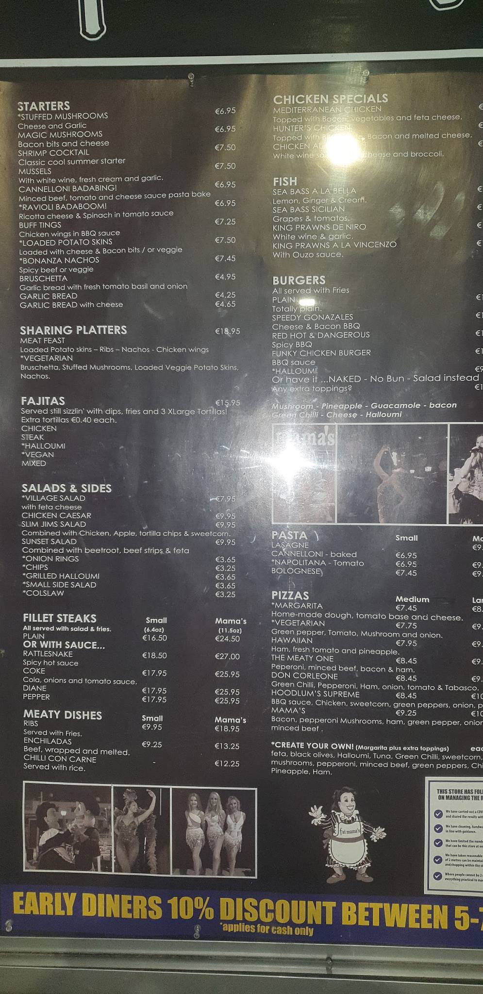 Menu at Fat Mama's, Paphos