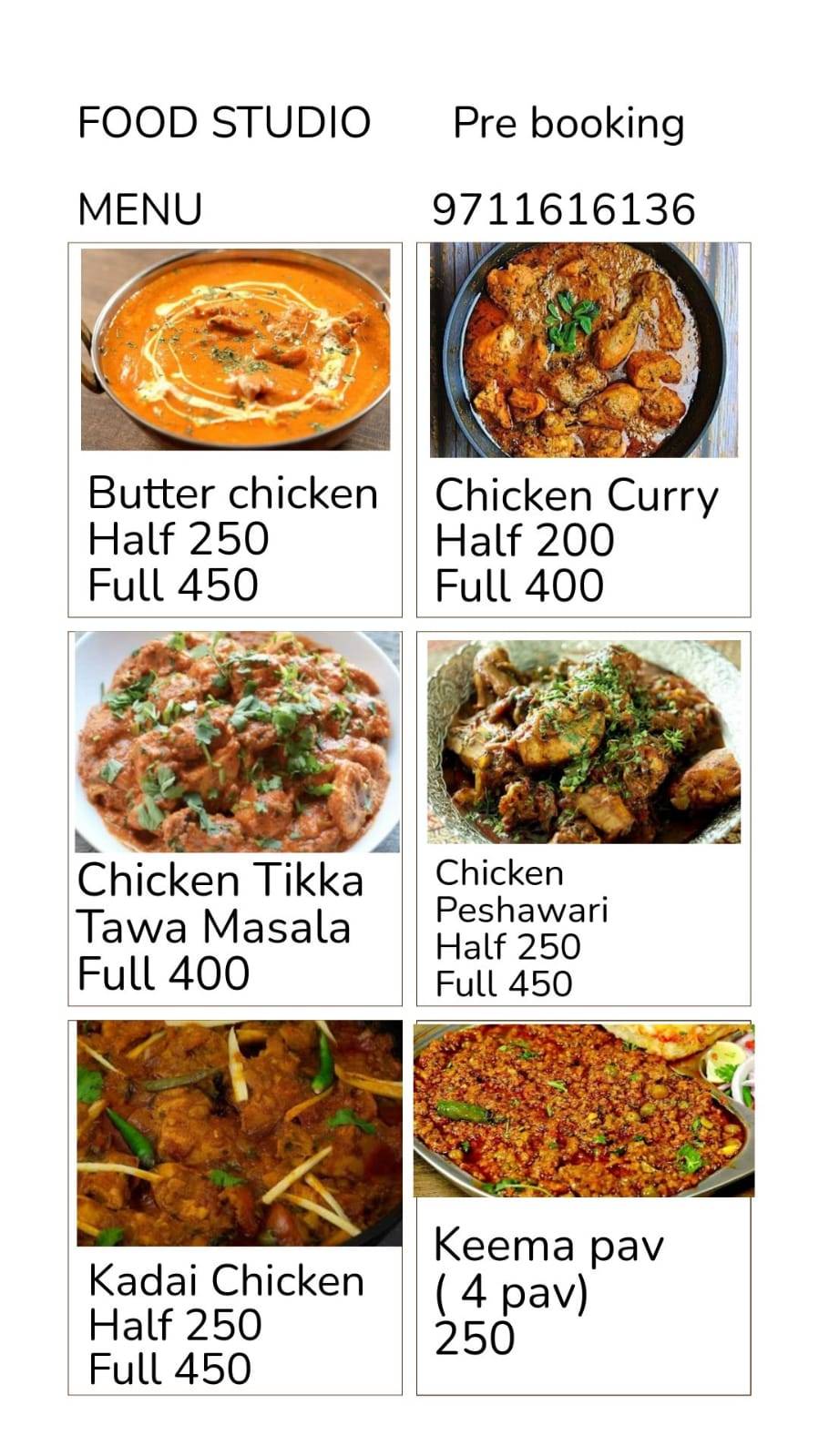 Menu at Food Studio, Faridabad