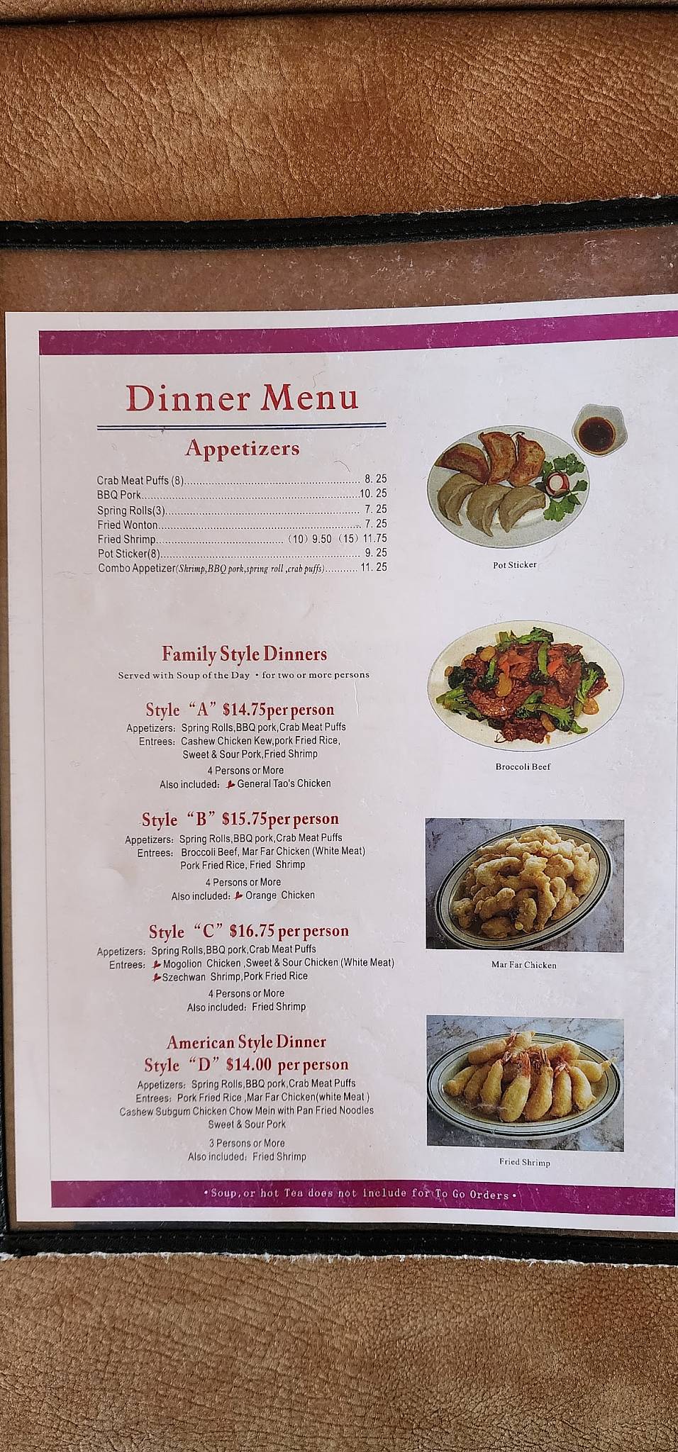 Menu at Four Seasons Restaurant, Grants Pass