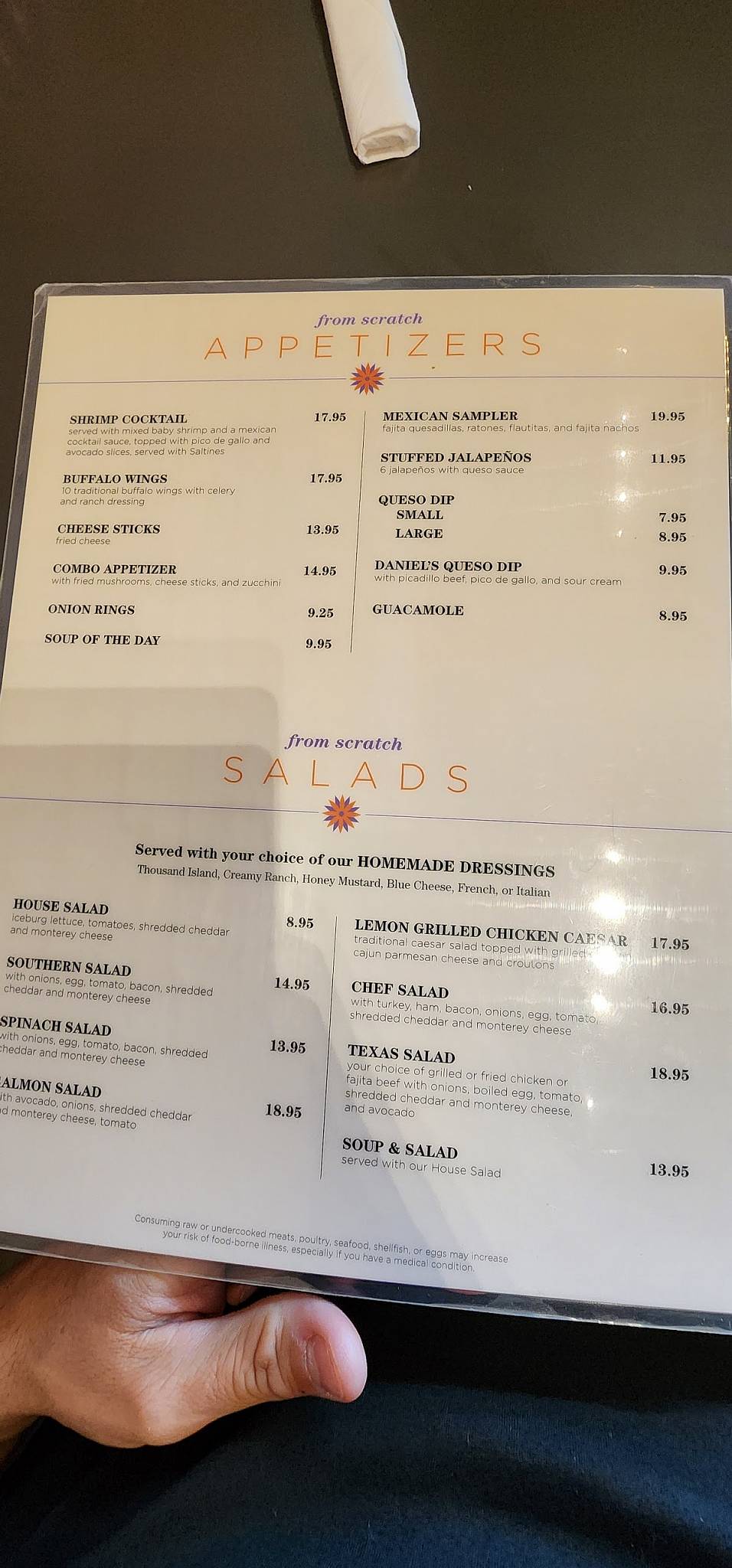 Menu at From Scratch Daniel's Kitchen restaurant, Ennis