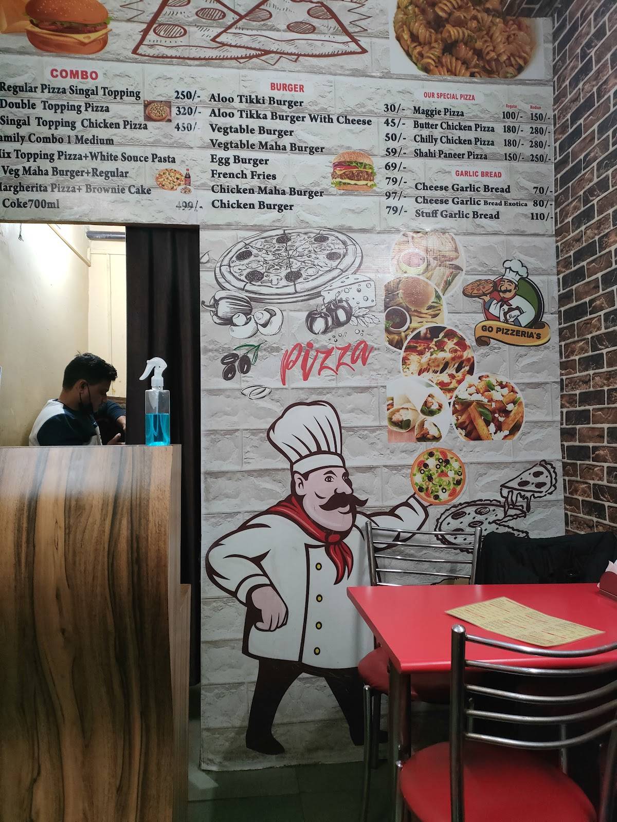 Menu at GO PIZZERIA'S, New Delhi, WZ-72 Street-4