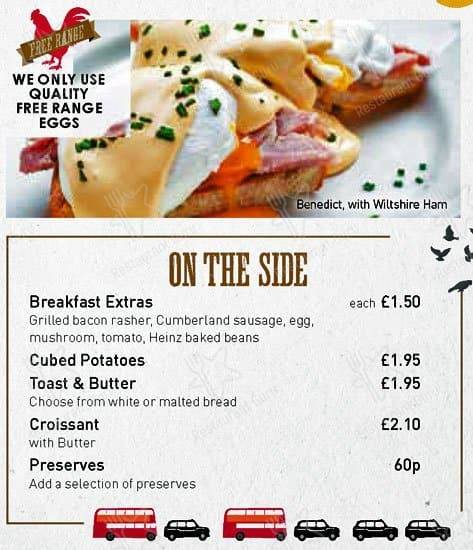 Menu at Garfunkel's restaurant, London, 267 Tottenham Ct Rd