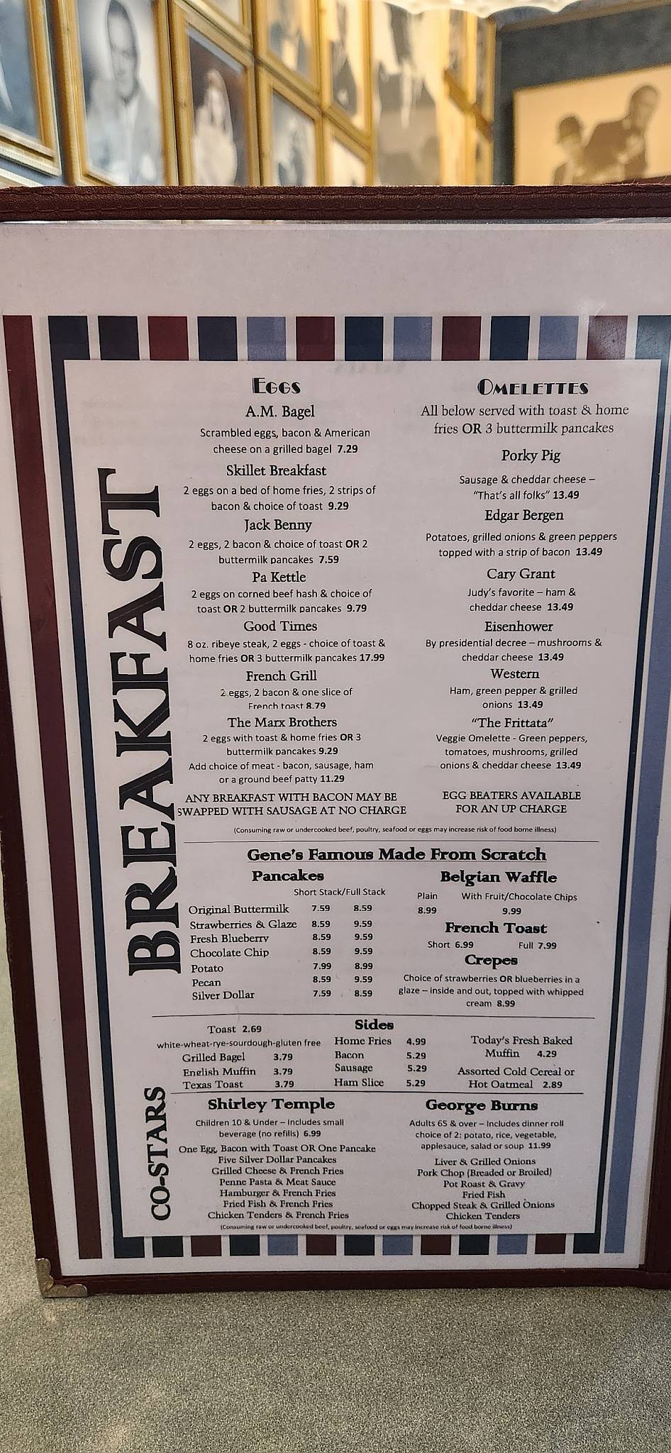 Menu at Gene's Place To Dine restaurant, Cleveland