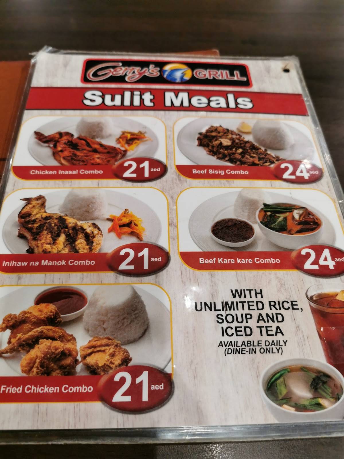 Menu at Gerry's Grill - Burjuman restaurant, Dubai, 27 Sheikh Khalifa ...