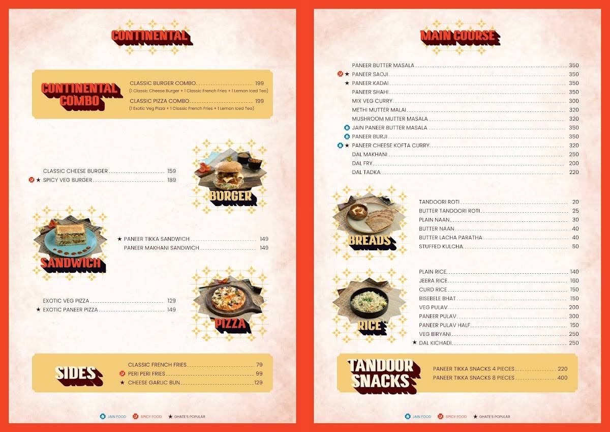 Menu at Ghate Dugdha Mandir - Mahal, Nagpur