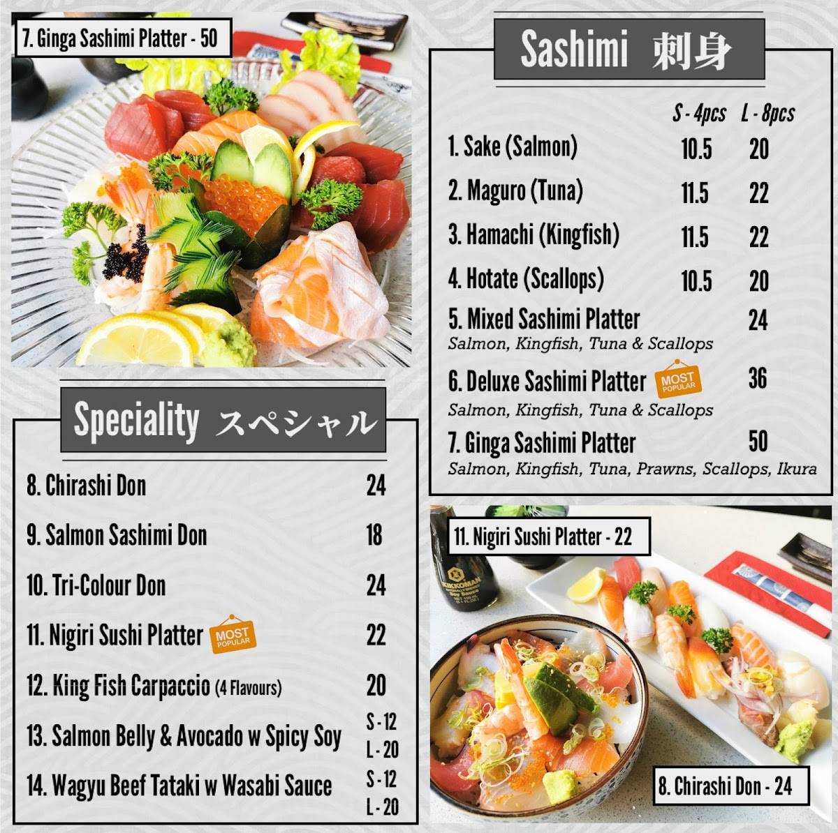 Menu at Ginga - Fortitude Valley restaurant, Fortitude Valley