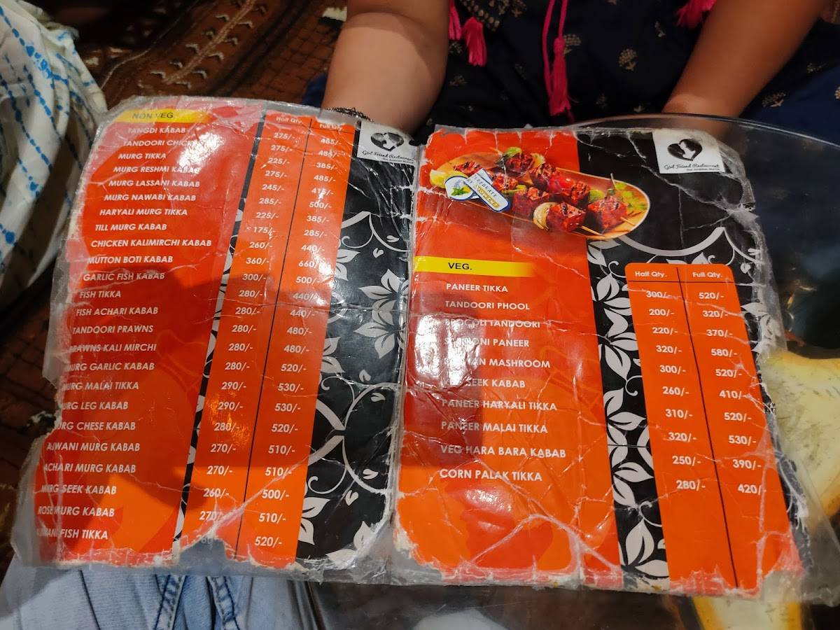 Menu at Girlfriend Mandi, Hyderabad, H no 1