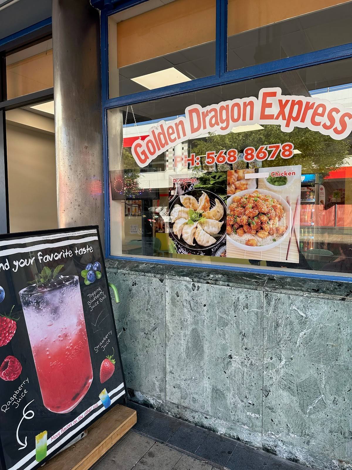 Menu at Golden Dragon Express restaurant, Wellington