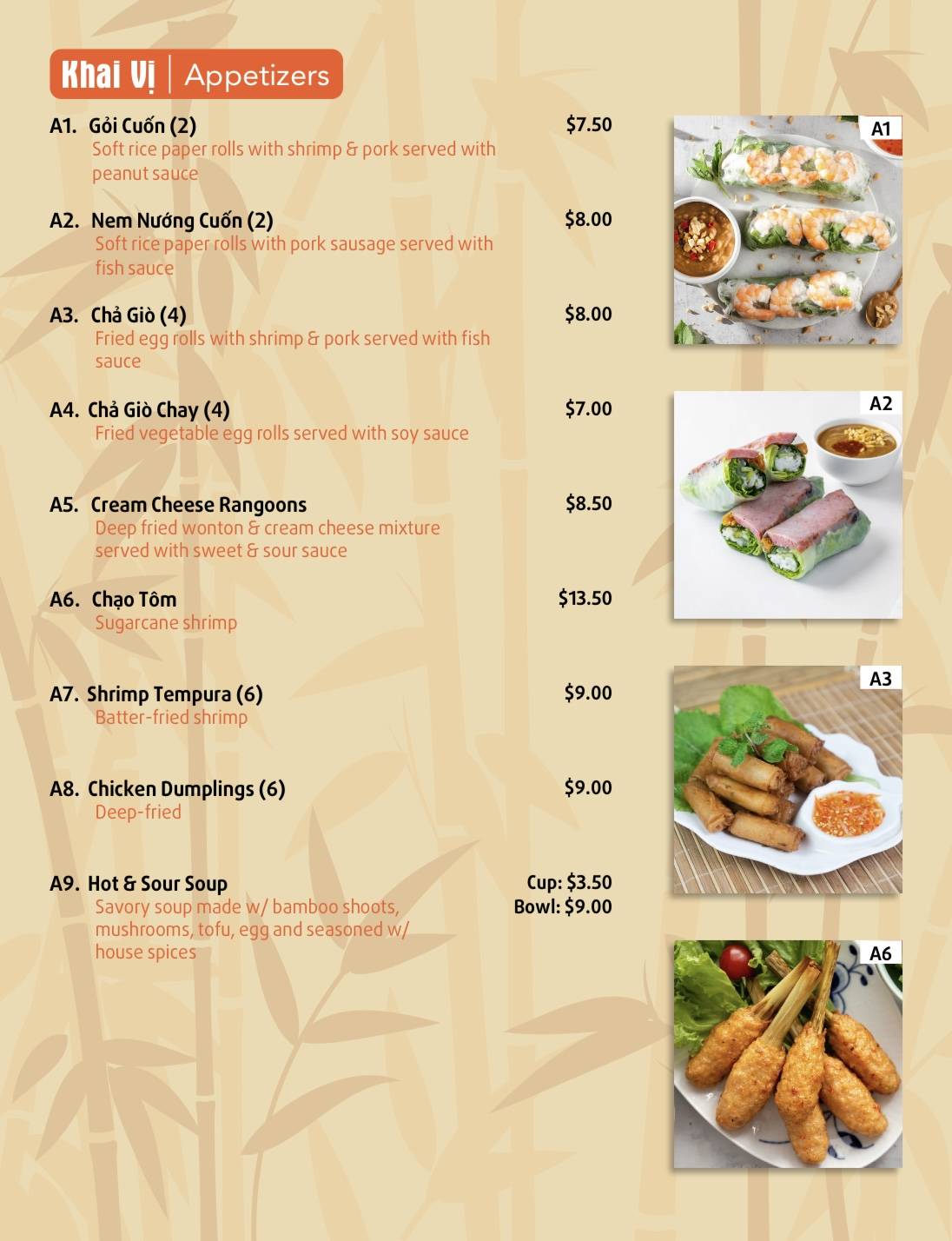 Menu at Grain River Asian Bistro restaurant, Catalina