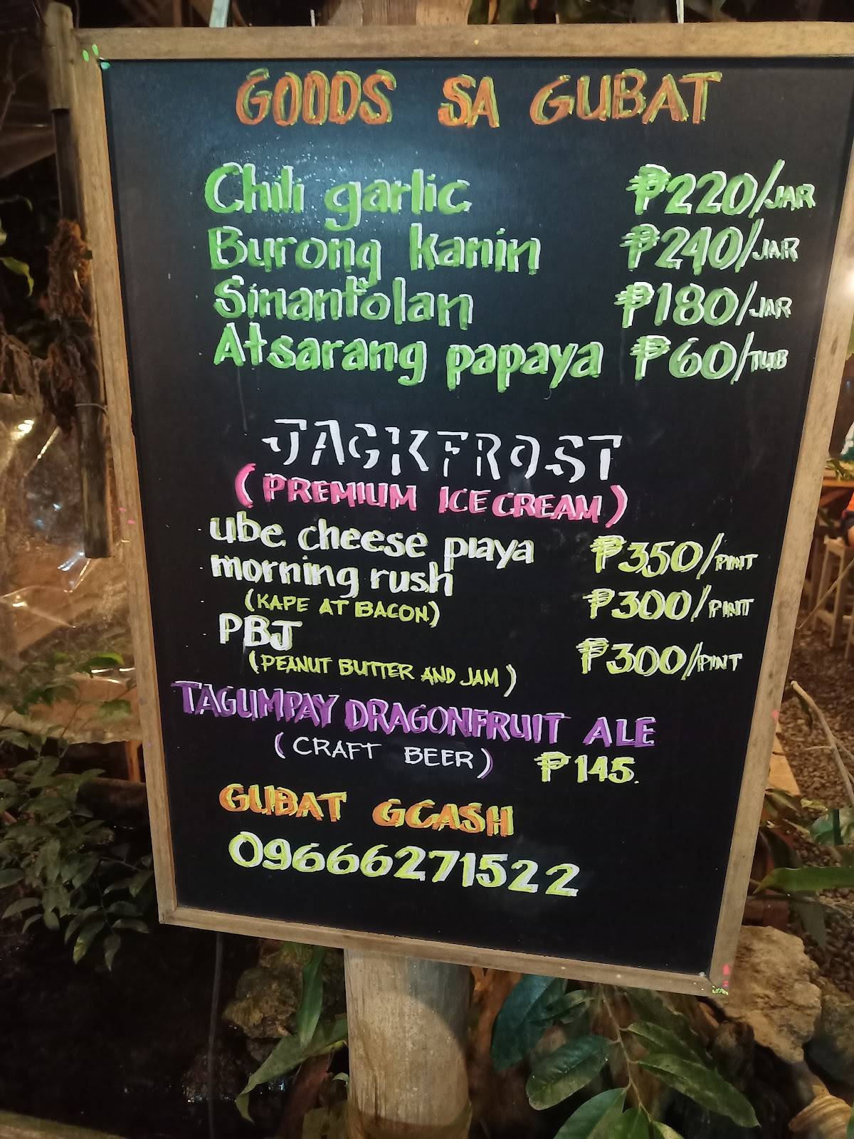 Menu at Gubat QC restaurant, Quezon City