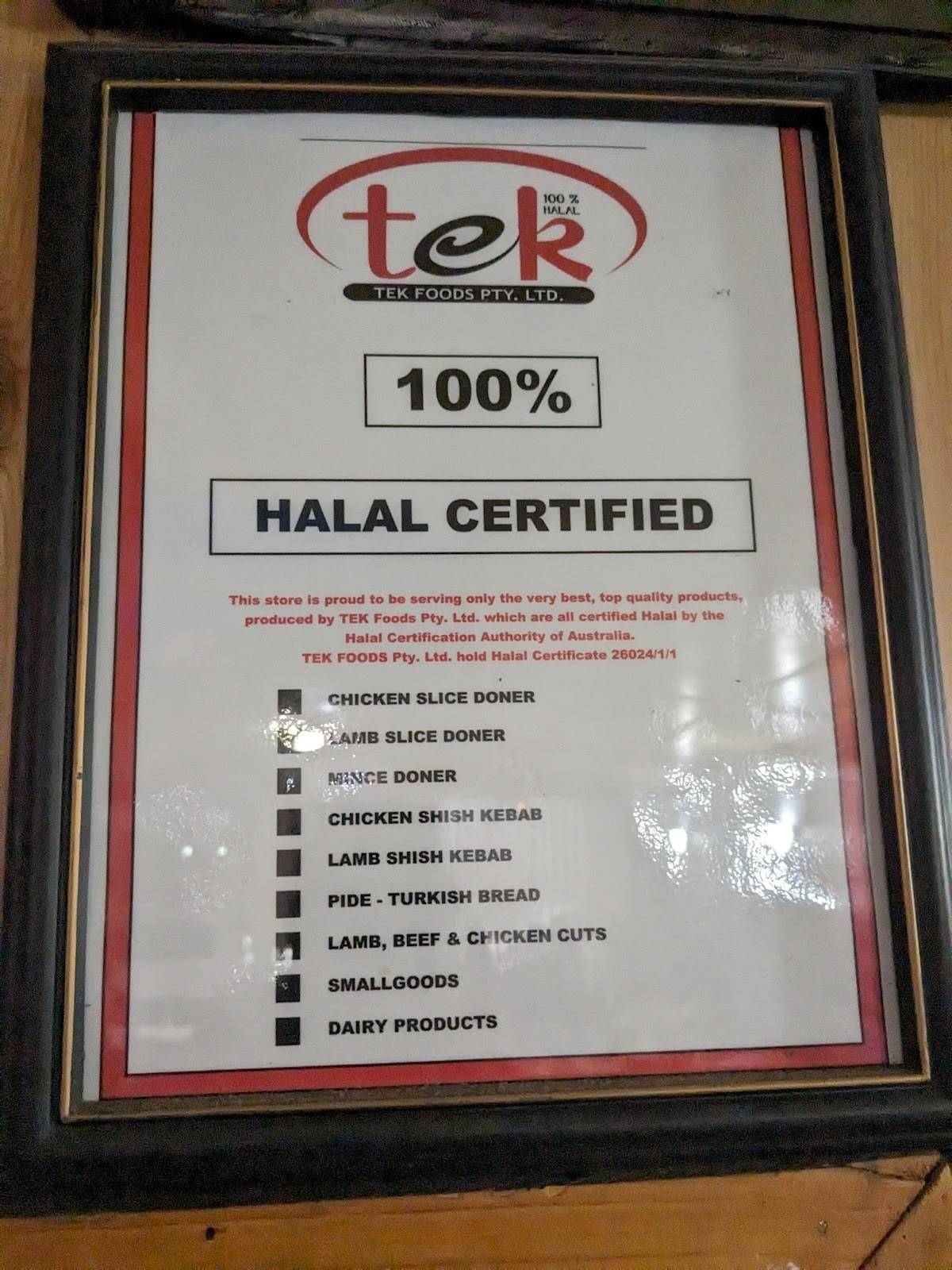 Menu at Guzel Istanbul restaurant, Mentone