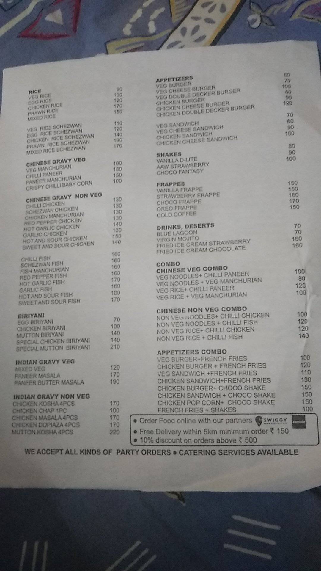 Menu at HUNGRY T-REX, Kolkata