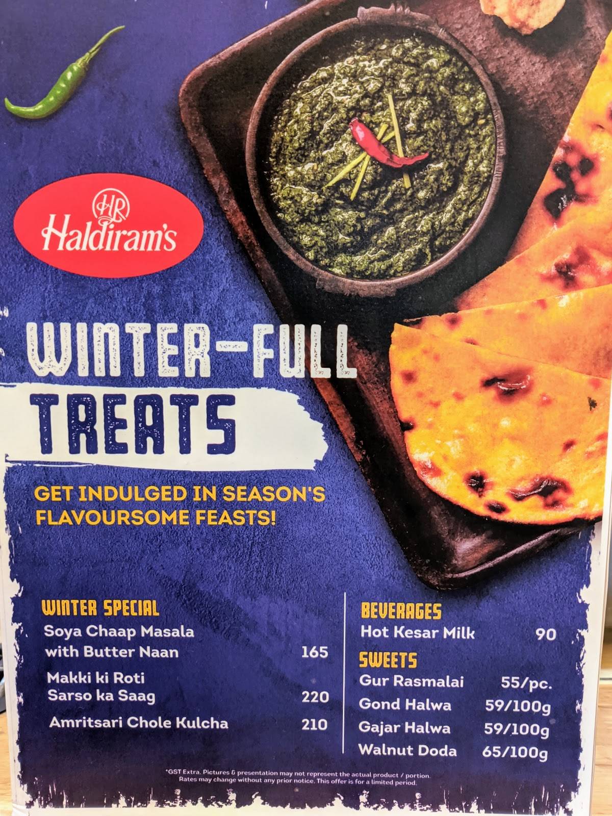 Menu at Haldiram's - Piyush Mahendra Mall, Faridabad, Shop No 32-33