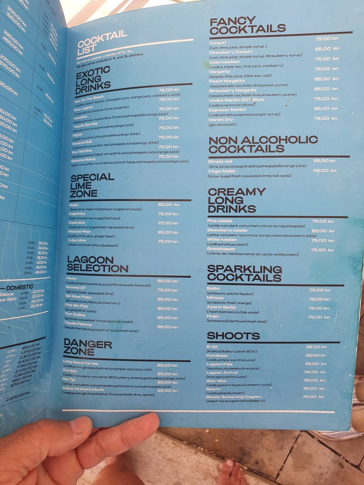 Menu at Haven Blue Lagoon restaurant, Drvenik Veli
