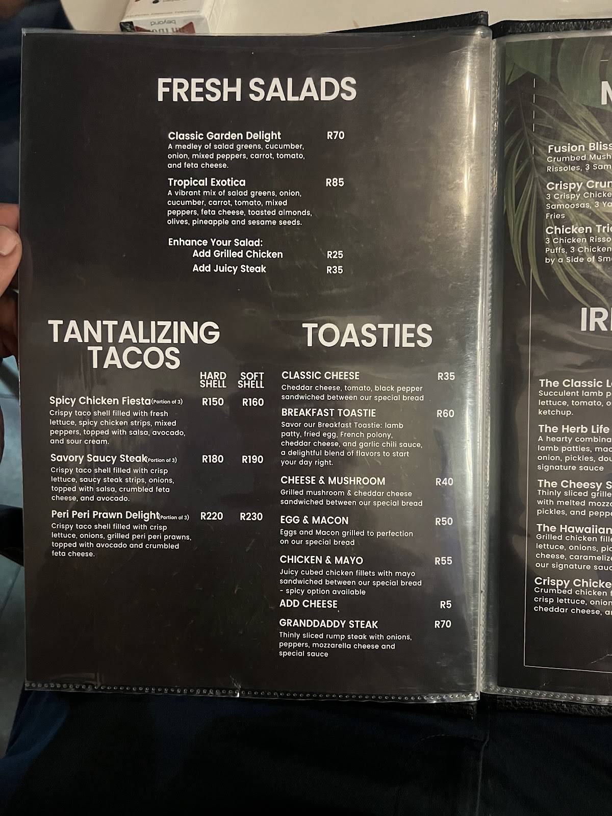 Menu at Herb Life Cafe on Florida, Durban