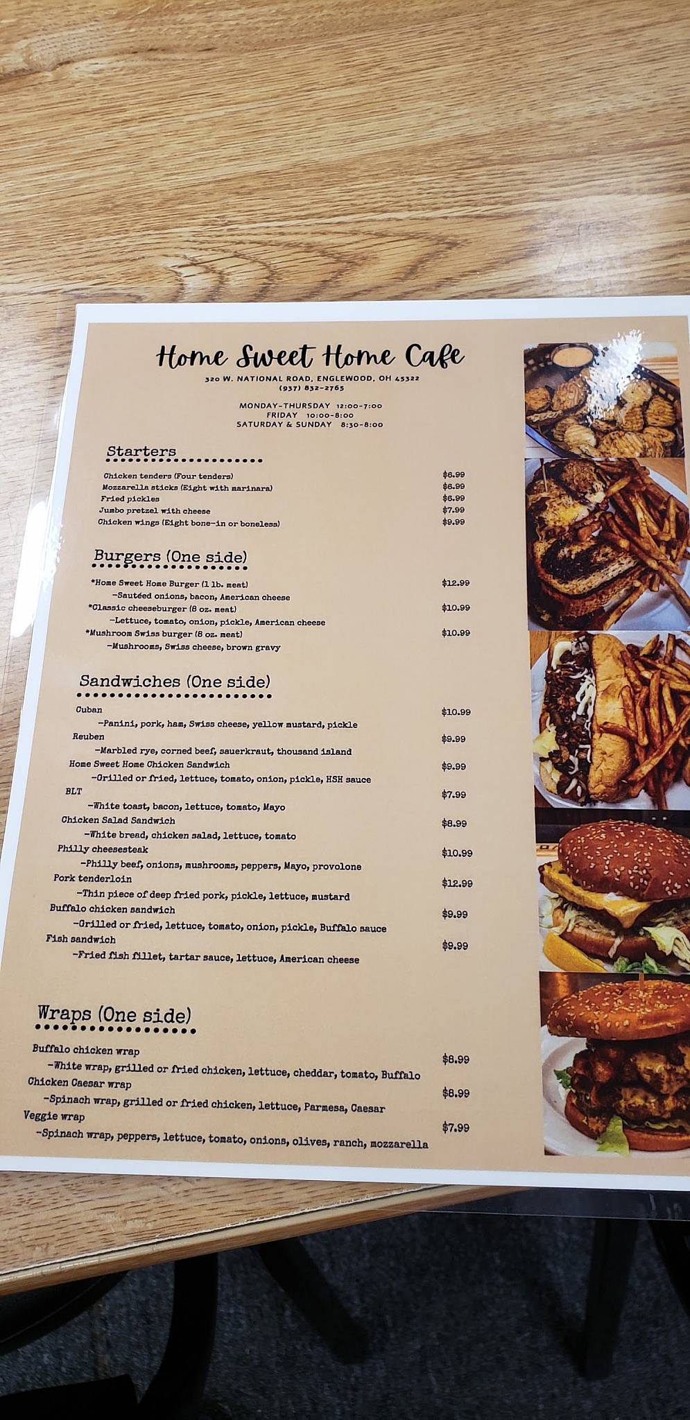 Menu at Home Sweet Home Cafe, Englewood