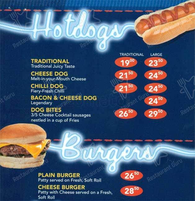 Menu at Hot Dog Cafe, Durban, 1 Palm Blvd