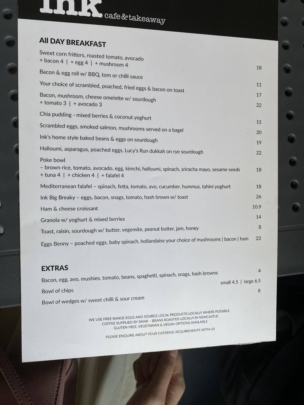 Menu at INK Cafe & Takeaway, Cessnock