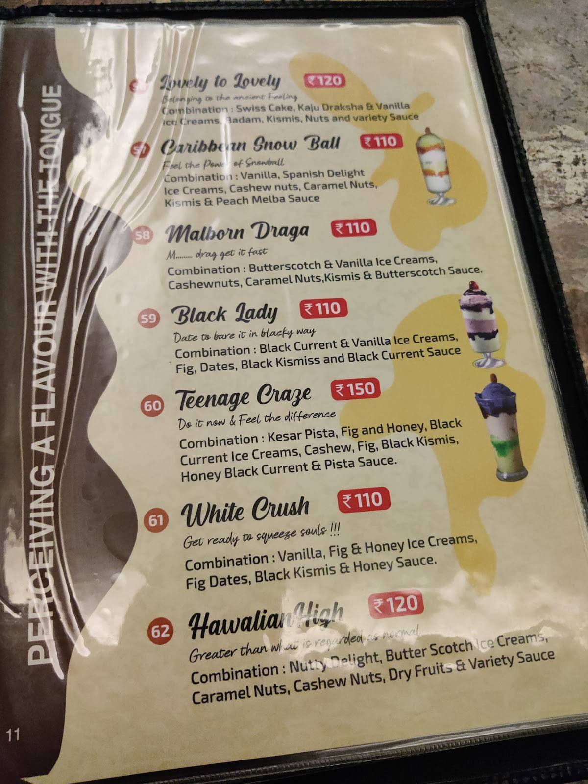 Menu at Ice Magic Ice Cream Parlour, Kurnool