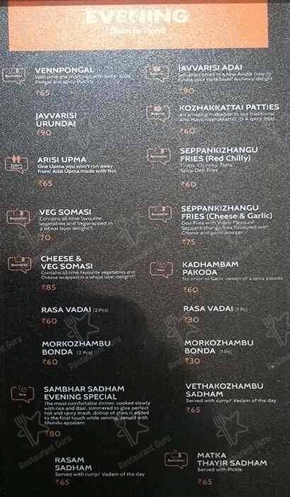 Menu at House of Idlies, Chennai, 27