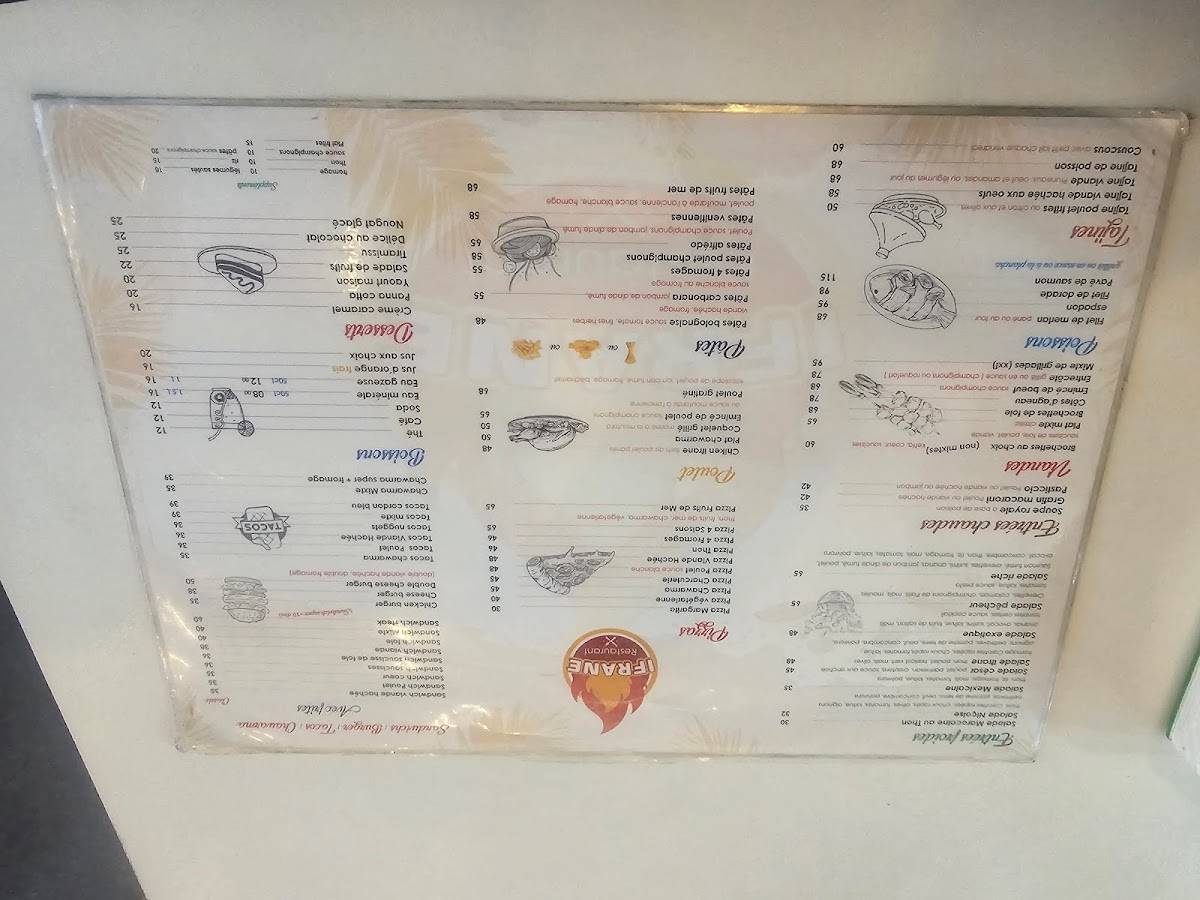 Carta de Ifrane restaurant Casablanca, Casablanca