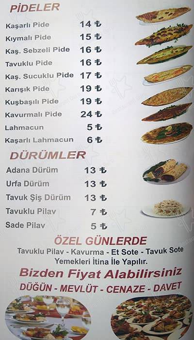 Menu at İkbal kebap pide ve lahmacun, Istanbul